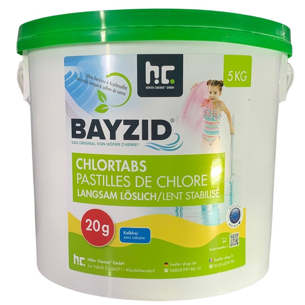 BAYZID Langzeit Chlortabletten 20g | Langzeit Chlortabs für Pools